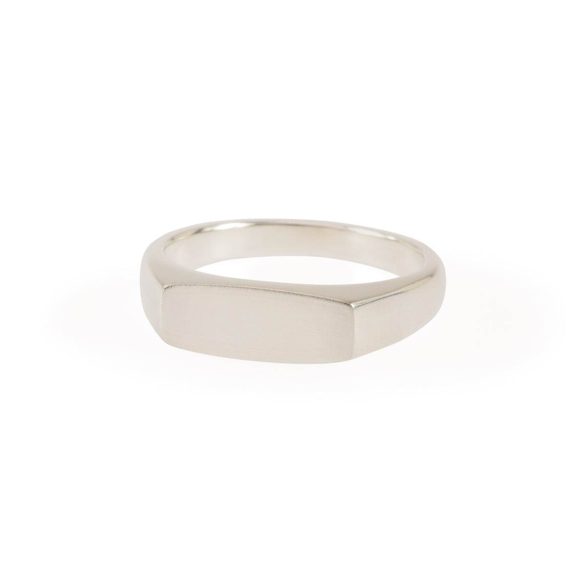 Plain Bold Rectangular Silver Signet Ring – AuTerra