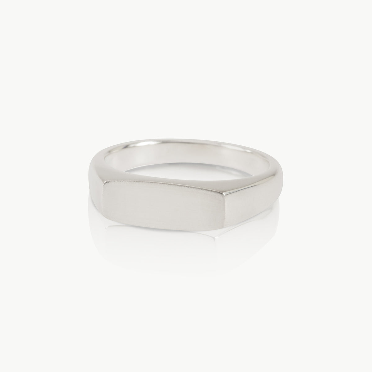 Bold Rectangular Silver Signet Ring – AuTerra
